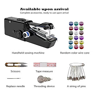 mini sewing machine，Beginners Handheld Sewing Machine, manual portable Quick Sewing Portable Sewing Machine, Electric Handy Sewing Machine, perfect for Beginners Sewing DIY Fabric Cloth Jeans