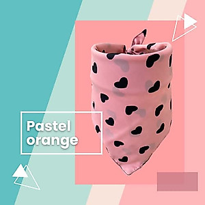 TPC Heart Series Girl Dog Bandana | 3 Pack | Double Stitched Soft Satin Fabric | Adjustable Fit | 3 Different Sizes | Machine Washable Dog Scarf and Bibs (Small)