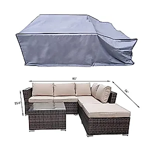 Rio AcePRO 83"X60"X25" Outdoor Set Square Waterproof Cover, Windproof, Uv Protection, for Patio Furniture, Gray, Silver Grey