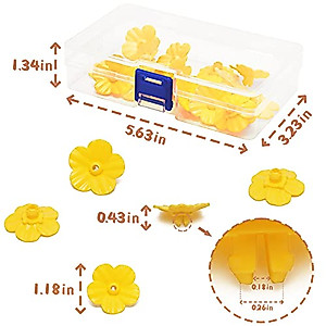 20 Pieces Hummingbird Feeders Replacement Flowers with Cleaning Brush, Bird Feeder Replacement Parts Feeding Ports Hummingbird Feeders for Outdoors