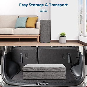 Foldable Mattress, 4-Inch Twin Size Tri Folding Memory Foam Mattress Topper with Breathable & Washable Cover, Portable and Foldable Mattress for Floor, Guest Bed, Camping - CertiPUR-US Certified,Grey