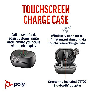 Poly Voyager Free 60+ UC True Wireless Earbuds (Plantronics) – Noise-Canceling Mics for Clear Calls – ANC – Smart Charge Case w/Touch Controls–Works w/iPhone,Android,PC/Mac,Zoom,Teams–Amazon Exclusive