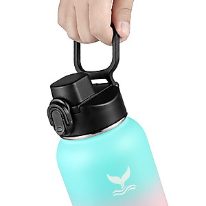 Vmini Push-Button Flip Lid, Compatible with Hydro Flask Wide Mouth Water Bottle, Wide and Rotating Handle, Easy to Carry - Leak-Proof, Compatible with Most Wide Mouth Water Bottles