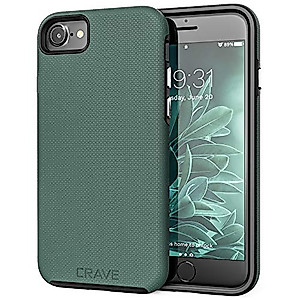 Crave Dual Guard for Apple iPhone SE 2022 (3rd gen) Case, SE 2020 (2nd gen) Case, iPhone 8 Case, iPhone 7 Case, Shockproof Protection Dual Layer Case for iPhone SE/8/7 (4.7 Inch) - Forest Green