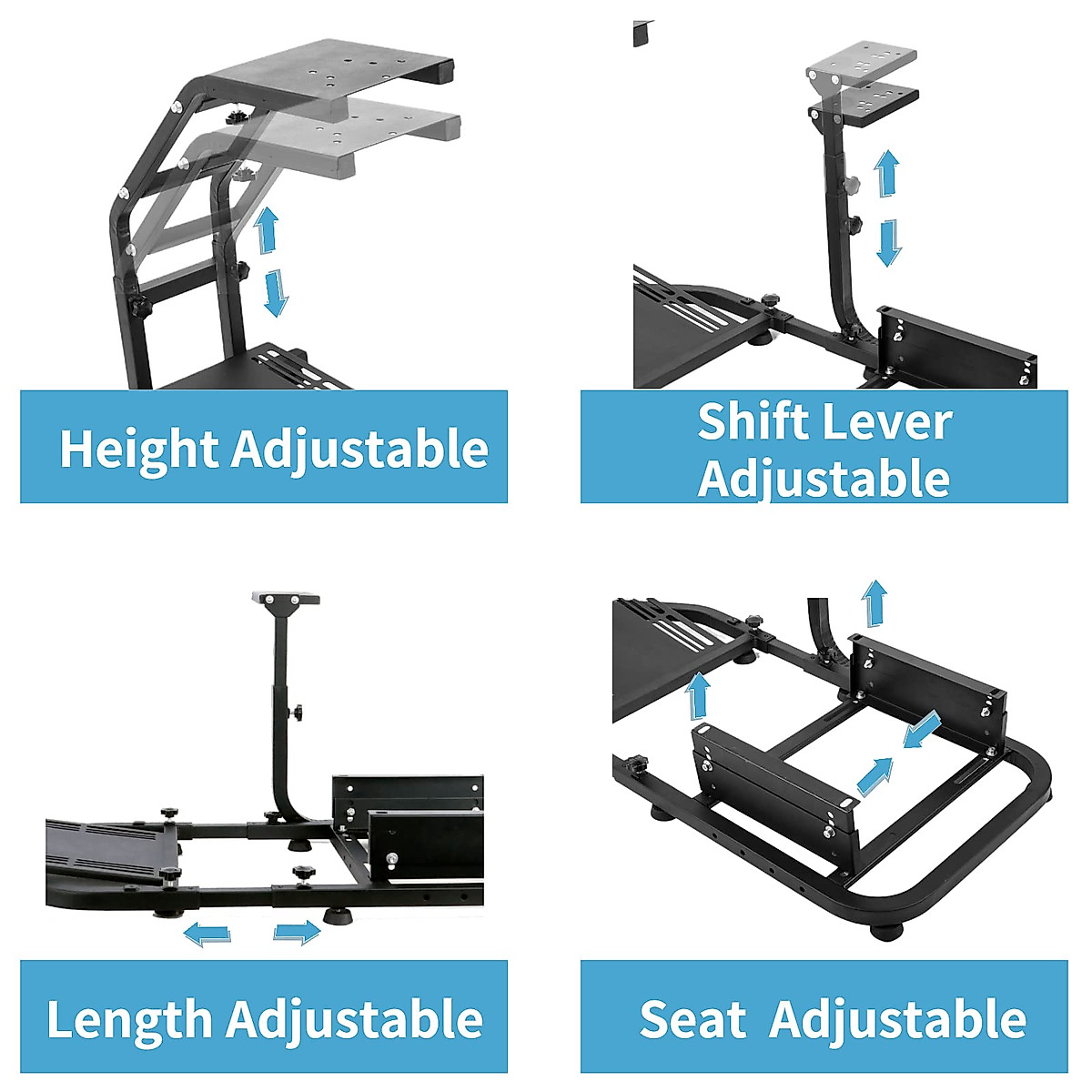 Anman Racing Simulator Mount fit for PC PS4 XBOX ONE Racing Wheel Stand Video Game for Logitech G25/27 G29 G920/923 Fanatec Thrustmaster T500RS T300RS, NOT Include Wheel Shifter Pedals