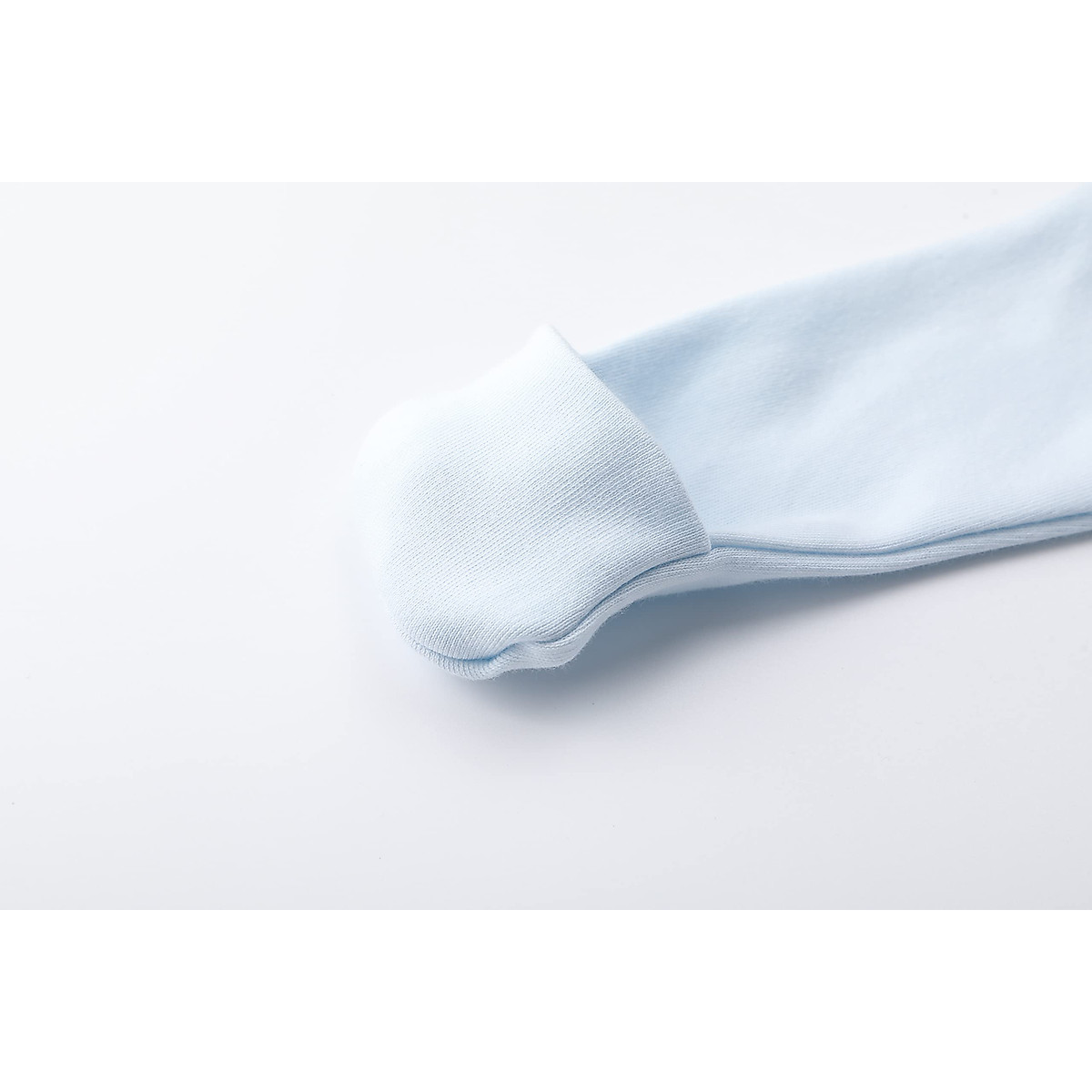 Owlivia Organic Cotton Baby Pajamas, Boys Girls 2-Pack Zip Front Sleep 'N Play, Footed Sleeper, Long Sleeve(Newborn, white+blue)