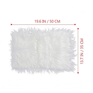 OULII Baby Photo Props Soft Fur Quilt Photographic Mat DIY Newborn Baby Photography Wrap-Baby Photo Props Favors (White)