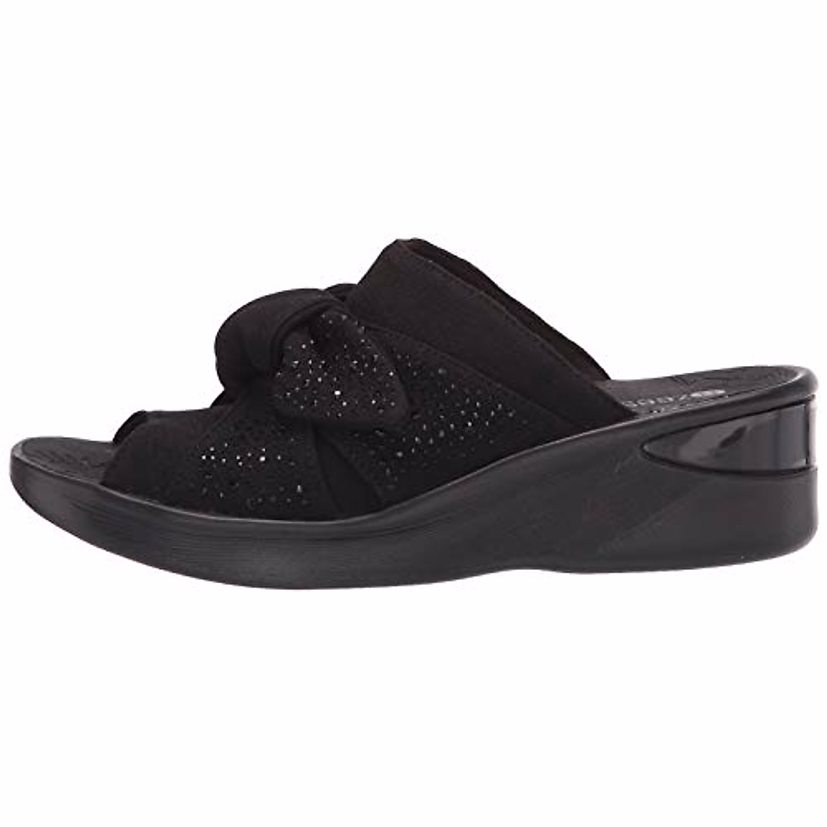 BZees womens Smile Bright Slide Sandal, Black Sparkle, 9.5 US