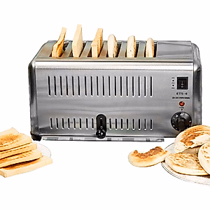 6 Slice Toaster, Stainless Steel, Upgrades Commercial Toaster with Wide Slots & Removable Crumb Tray - Toast, Meatloaf, Sandwiches, Bagel, 110V