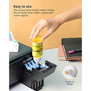 Hiipoo 580ML Sublimation Ink for EcoTank Supertank Inkjet Printer ET-2400 ET-2720 ET-2760 ET-2800 ET-2803 ET-2850 ET-3760 ET-4800 ET-15000 Heat Press Transfer on T-Shirt (Autofill/ICC-Free/Anti-UV)