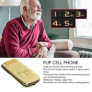 Diydeg Cell Phone for Seniors, 2.4in Wide Screen Large and Convex 3 Dimensional Keys Flip Phone Built in Super Loud Dual Magnetic Loudspeaker, HD Voice Flipphone for Senior Easy Use