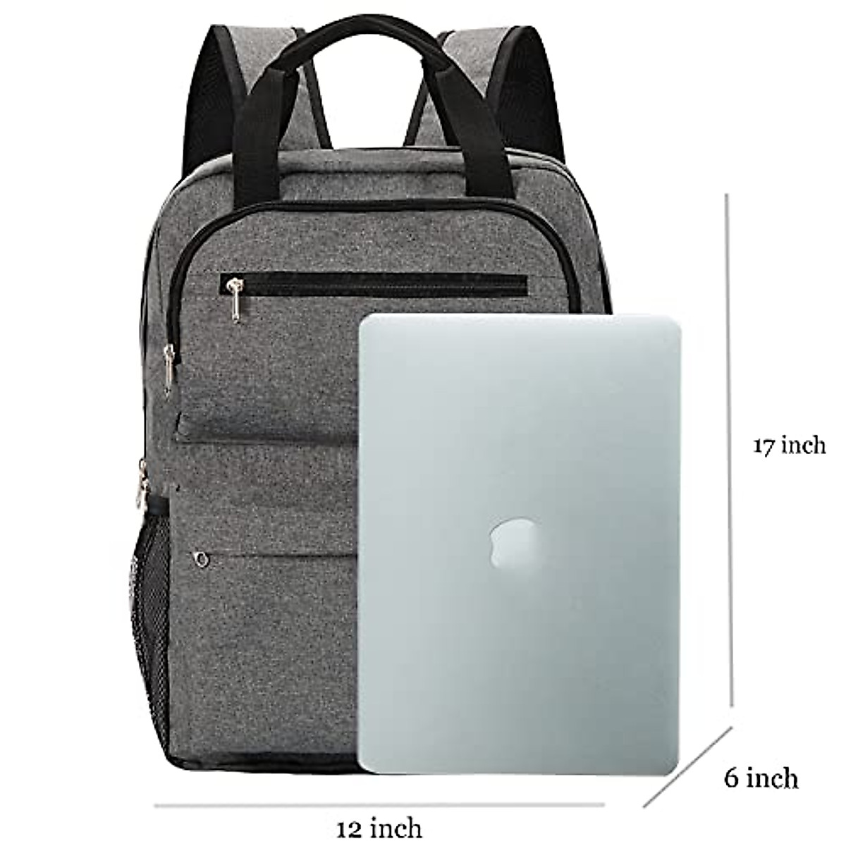 School Laptop Backpack for Women Men with Usb Charger Port Teacher Students bookbags Travel Work Computer 15.6 inch Backpacks for College Teen Boys Girls-Grey