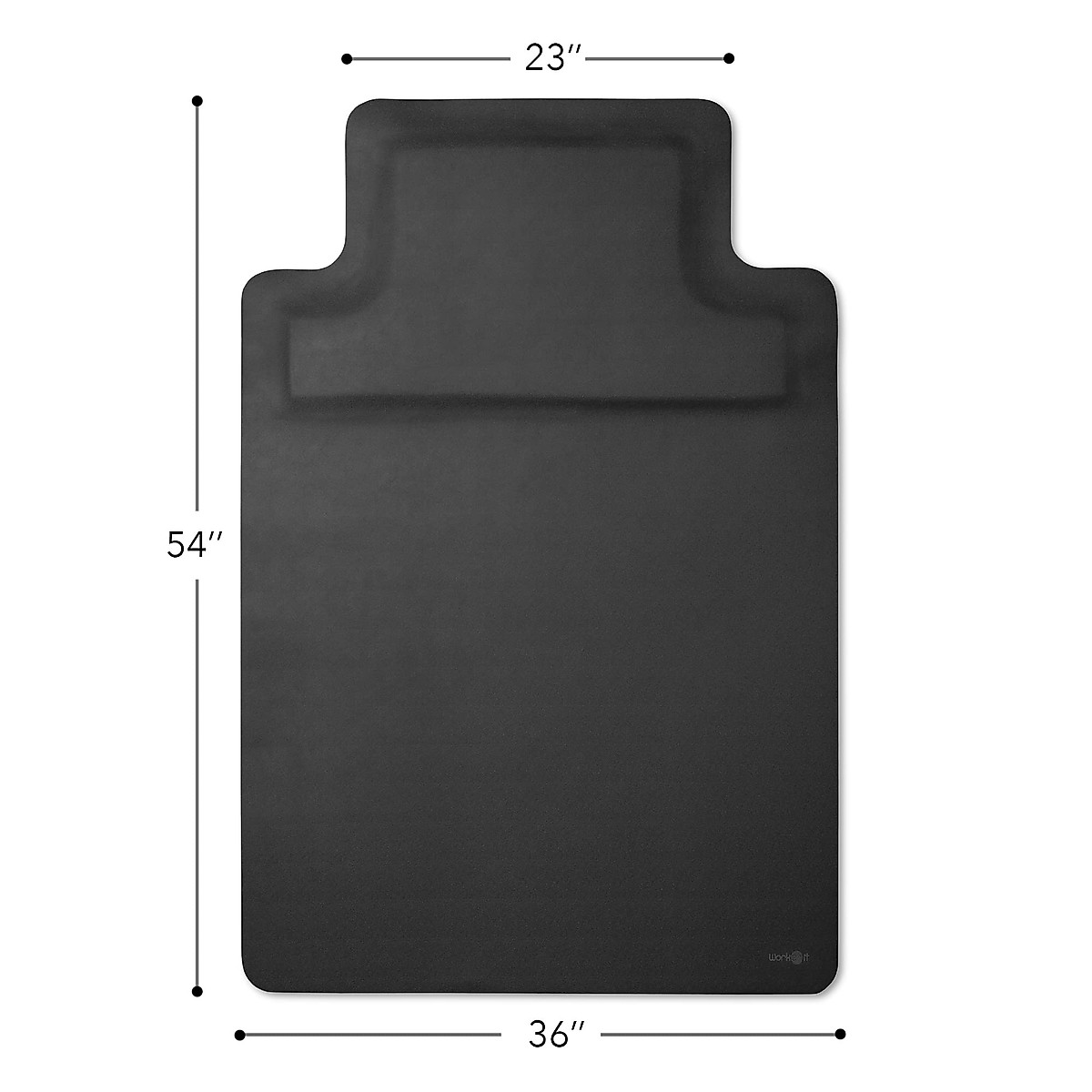 WorkOnIt 54" x 36" Anti-Fatigue Chair Mat for Hardwood Floors, Sit or Standing Desk, Black
