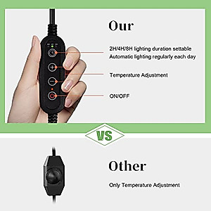 Buddypuppy Reptile Heat Lamp, UVA UVB Reptile Light with 360° Rotatable Hose and Timed, Heating Lamp with 2 Bulbs Suitable for Bearded Dragon Reptiles Turtle Lizard Snake (Heat Lamp 25w/50w Bulb)