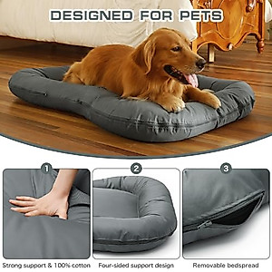 safbuyoon Dog Bed, Dog Crate Mat, Pet Bed Mat for Lage Dog, Non-Slip, Washable, Warm and Soft PP motton Pet Mat for Indoor, Crate, Travel (Large)