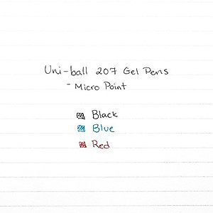 uni-ball 207 Retractable Gel Pens, Medium Point (0.7mm), Red, 2 Count