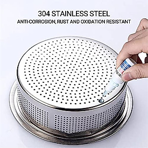 SooGree 2 Pack Sink Drain Strainer,3 inch Diameter with Handle,304 Stainless Steel Kitchen Sink Strainer,Perfect for Kitchen Sinks,Rust Free,Anti Clogging (Long Shape)
