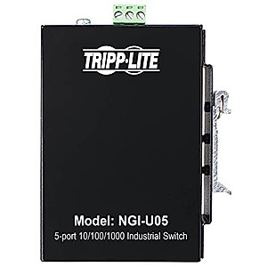 Tripp Lite Industrial 5 Port Ethernet Network Switch 10/100/1000 Mbps -40° to 167°F Temperature Range Unmanaged Splitter TAA Compliant DIN/Wall Mount (NGI-U05)