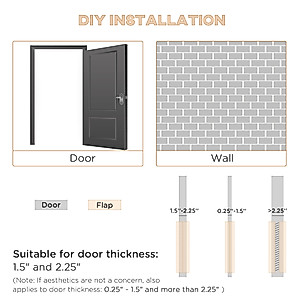 PawHut 2 Way Dog Door, Aluminum Doggy Pet Flap for Wall, Fast Installation, Magnetic Closure, Locking Panel, Weather Resistant, Insulating, Weight Limit 110 lbs