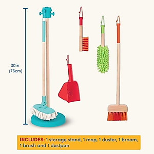Battat- Kids Cleaning Set – Cleaning Toys For Toddlers, Children – Pretend Play Kit- Broom, Mop, Brush, Dustpan, Duster- Sweep n' Clean- 2 Years +
