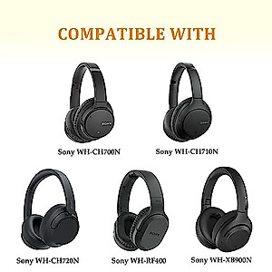WH-CH710N/WH-CH700N Replacement Ear Pads Cooling Gel WH-XB900N Earpads Upgrade Ear Cushions Parts Accessories Compatible with Sony WH-CH710N/WH-CH700N/WH-XB900N/WH-RF400 Wireless Headphones (Black)