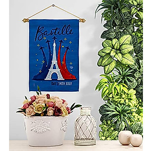 Ornament Collection Bastille 14th July Garden Flag Set Wood Dowel Regional Day French National CelebrationFrance Country House Decoration Banner Small Yard Gift Double-Sided, Made in USA
