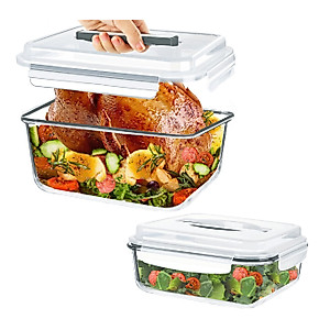 KOMUEE 9 Packs Glass Meal Prep Containers 1&2&3 Compartments,Glass Food Storage Containers with Airtight Lids，Glass Lunch Containers,Glass Bento Boxes,BPA Free,Gray