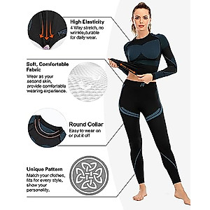 MEETWEE Thermal Underwear Set for Women,Winter Base Layer Long Johns Warm Top and Bottom Sets for Skiing(Green,S)
