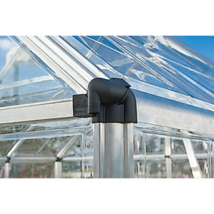 Palram - Canopia Snap & Grow 8 Ft. x 12 Ft. Greenhouse Kit Hobby DIY Walk In Green House Heavy Duty Polycarbonate, Aluminium Frame, with Lockable Door and Vent for Outdoors, Garden, Backyard In Silver