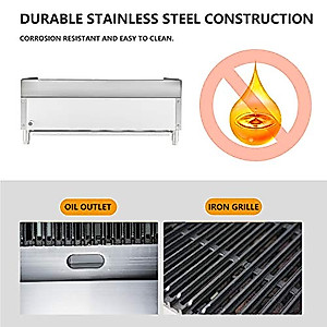 Commercial Countertop Lava Rock Charbroiler - KITMA 36 Inches Natural Gas Char Rock Broiler with Grill - Restaurant Equipment for BBQ, 105,000 BTU