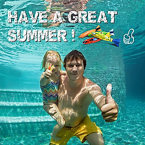 Novelty Place 8 Pack Torpedo Bandits Diving Toy Rockets - Swimming Pool Underwater Game for Kids and Adults - Shark Design 8 Colors