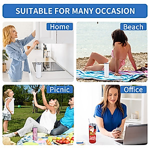 Sublimation Tumblers Bulk 20 oz Stainless Steel Tumblers Blanks Kit with Lid and Straw, 4 Pack Straight Skinny Insulated Tumblers with Sublimation Shrink-Wrap for DIY-Gifts