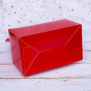 25-Pack Gable Red Candy Treat Boxes,Small Goodie Gift Boxes for Wedding and Birthday Party Favors Christmas Box 6.2 x 3.5 x 3.5 inch