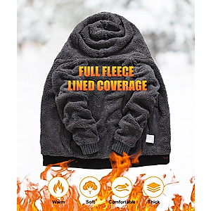 SWISSWELL Men Zipper Hoodie Thick Fleece Lined Jacket Warm Winter Coat Casual Heavyweight Sherpa Hooded Sweatshirt Black 2XL