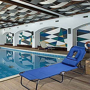 Casart Chaise Lounge Chair, Folding Beach Chair with Adjustable Back and Hole for Face Down, Perfect for Beach, Pool, Patio and Lawn (1)