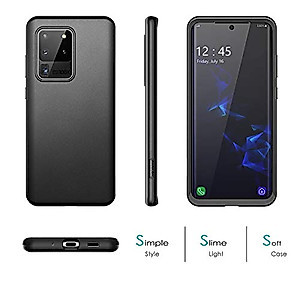 SURITCH Phone Case for Samsung Galaxy S20 Ultra 6.9-inch, Front Cover with Built-in Screen Protector Full-Body Protection Shockproof TPU Bumper Protective Case for Girl Women Cute, Lavender Marble