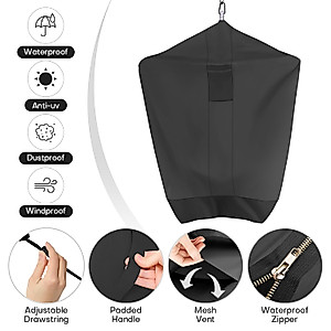 Hanging Hammock Chair Cover 46 Inch Outdoor Patio Hammock Swing Chair Cover 420D Waterproof Swing Egg Chair Cover with Zipper