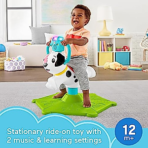 Fisher-Price Toddler Ride-On Learning Toy, Bounce and Spin Puppy Stationary Musical Bouncer for Babies and Toddlers Ages 12+ Months (Amazon Exclusive)