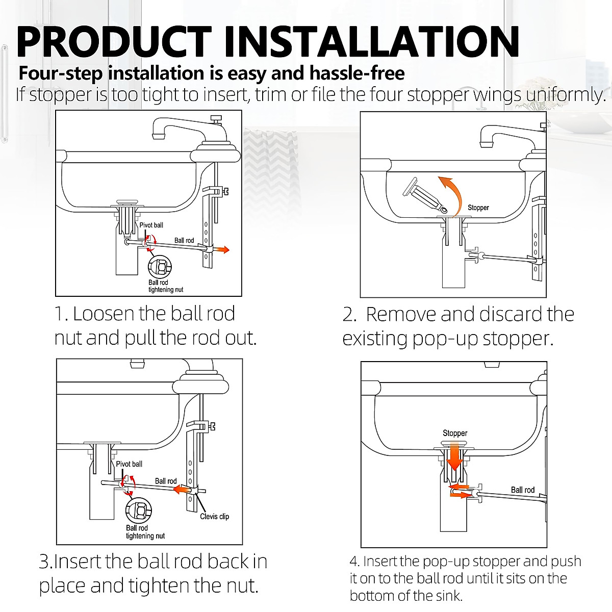 Calvana (2-Pack) Bathroom Sink Pop-Up Stoppers - with Brushed Nickel Finish - Fits Most Pop-Up stoppers Design 1-3/8” Cap Outer Diameter, 4-1/2 Overall Height - with 2 Mounting Holes and Gasket Seal