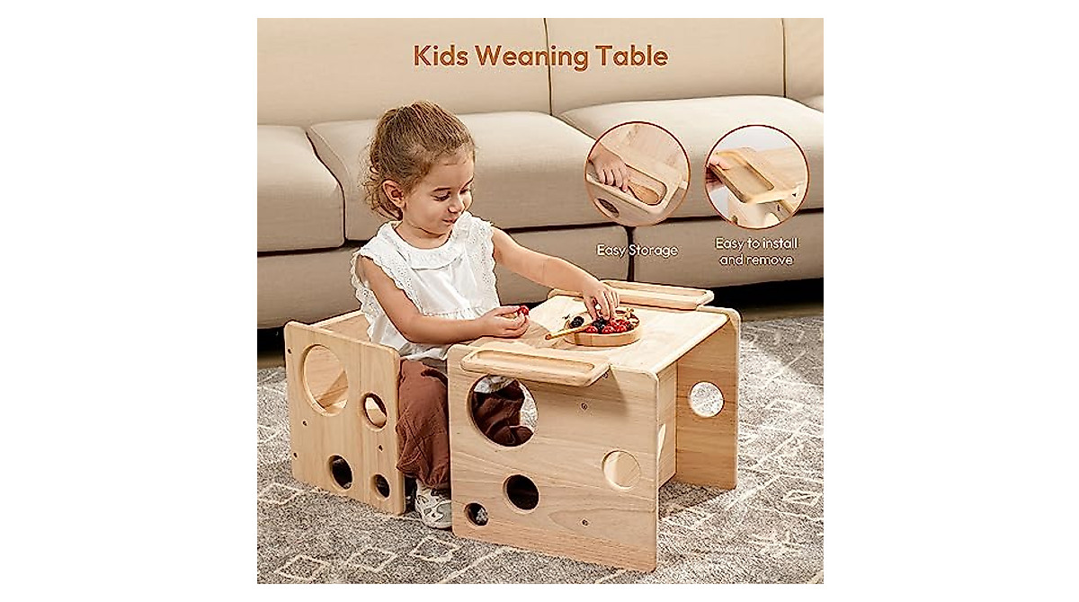 Woodtoe Montessori Weaning Table & Chair Set for Kids