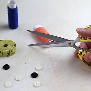 SMAROICE 2-Pack （6.2" & 5.4"）Gold Scissors for Office Stainless Steel Office Scissors for desk, Multipurpose Scissors for Home Office School