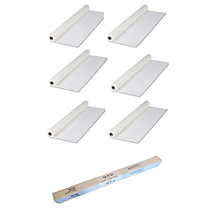 Plastic Party Banquet Disposable Tablecloth Roll White- 300 ft. x 40 in. - Each Roll Covers 30 8' Foot Tables - 6 Pack