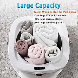 TMWINGS Towel Warmers for Bathroom Bucket，Luxury Large Spa Towel Hot Warmer Bucket Style-Hot Towels in 10 Minutes-Fits Up to Two Oversized Towels - Bathrobe, Towel, Blanket-Yellow