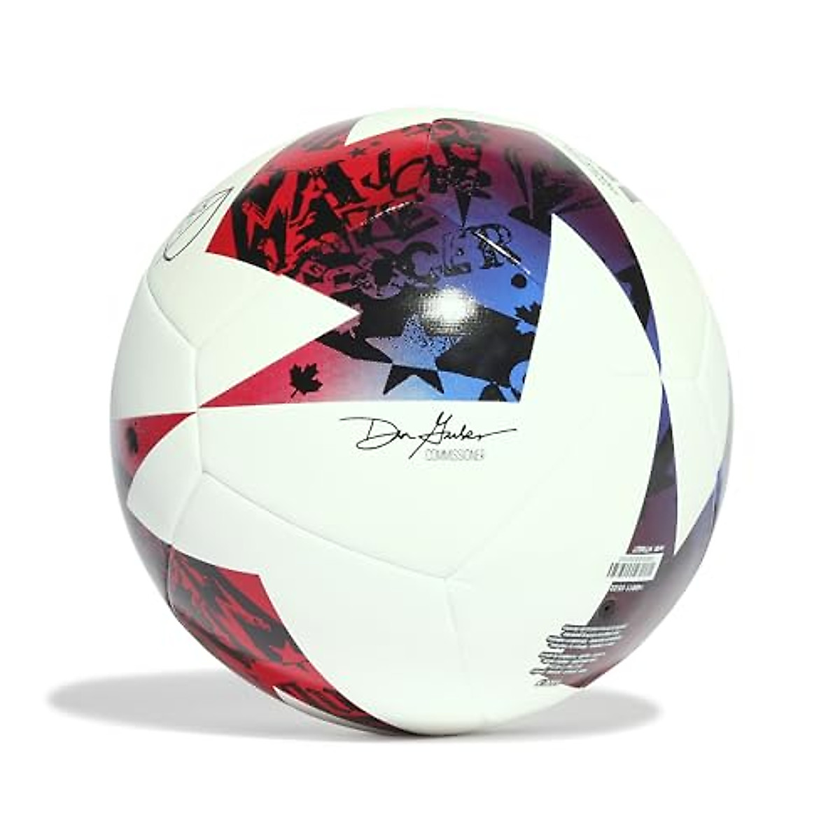 adidas MLS Training Soccer Ball, White/Blue/Red, 4
