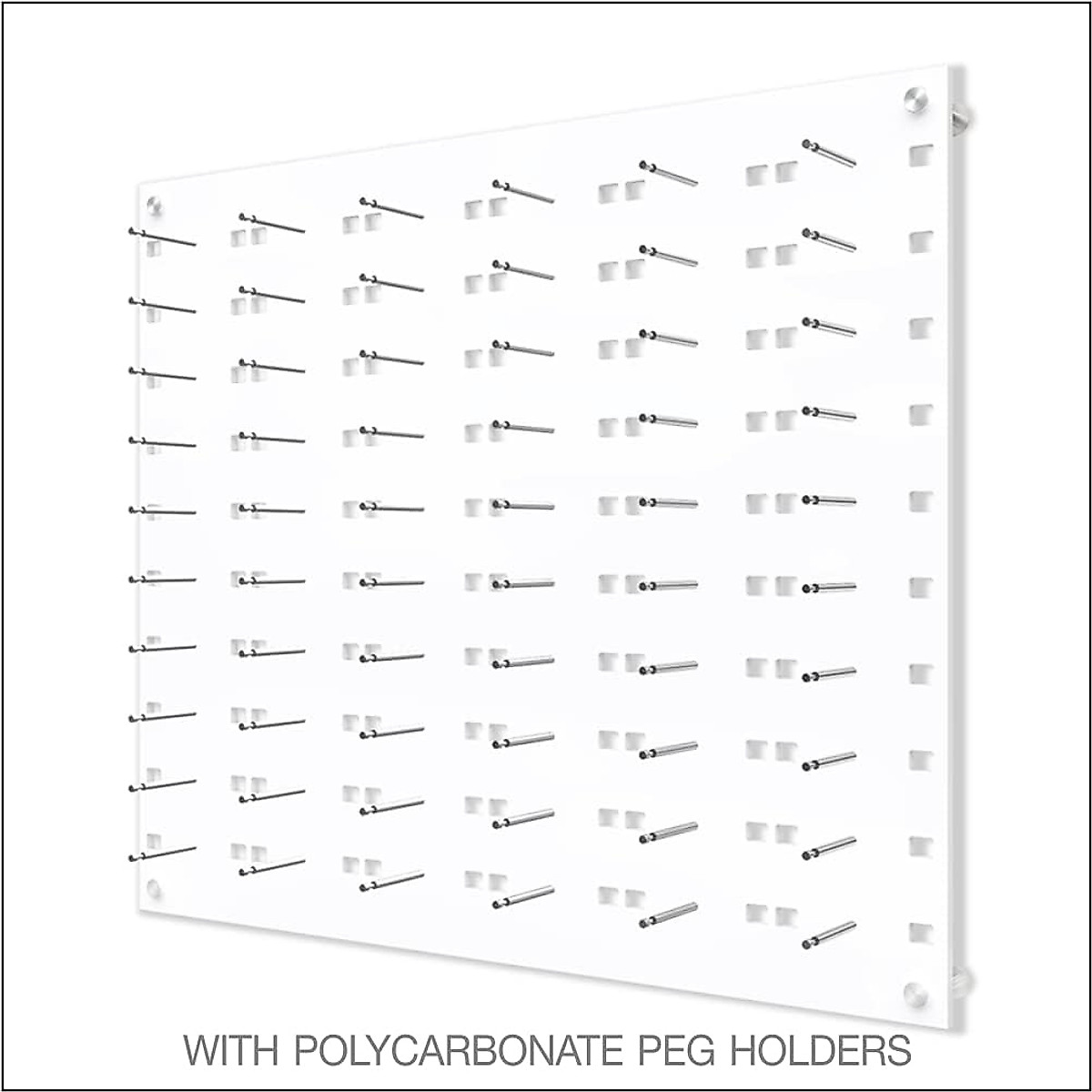 Optical Display for 60 Eyewear Frames - Wall Mount Acrylic Eyewear or Sunglass Display Package in Polar White for 60 Frames – 31.25” (H) X 36.5” (W)
