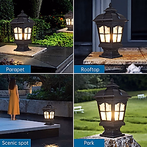 WENZIFI Outdoor Column Lights, Waterproof Post Lights Fixture Aluminium Glass Modern Pillar Lights Outdoor Decorations for Patio Villa Garden Fence Column Post Lights E26