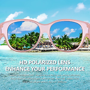 URUMQI Sunglasses Fit Over Glasses for Women, Polarized UV400 Protection Sun Glasses Trendy Round Cat Eye Shades Large Lens