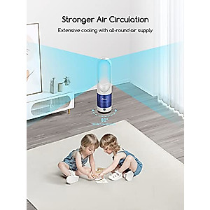 ZICOOLER Tower Fan for Bedroom, 22 Inch Bladeless Fan with Remote, 80° Oscillating Fan with 8 Speeds, 9H Timer, Quiet Cooling Fan, Standing Floor Fans Powerful for Indoor Home Office Room