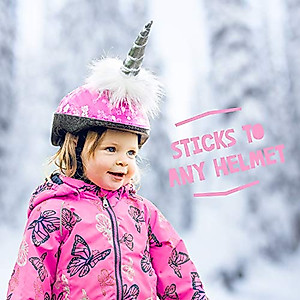 ParaWild Unicorn/Narwhal Helmet Accessories w/Sticky Hook & Loop Adhesive (Helmet not Included), Helmet Horn/Cover for Snowboarding, Skiing, Biking, Cycling etc for Kids and Adults