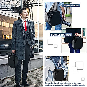 MOLYKA Lunch Bag - Insulated Lunch Box Durable Reusable Lunch Bag Adult Tote Bag for Men, Adults, Women (Black)